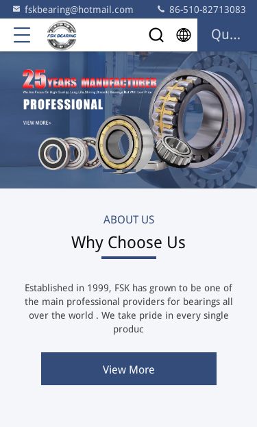 mobile interface of tapered-rollerbearing.com