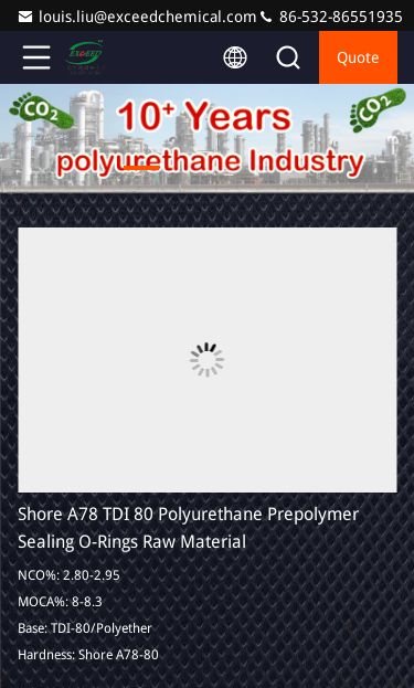 mobile interface of tdimdipolyurethane.com