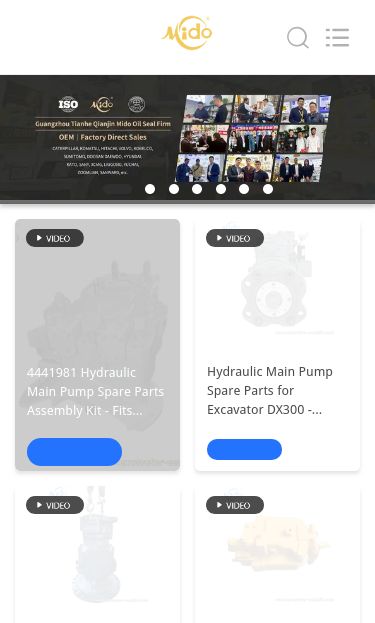 mobile interface of excavator-sealkits.com