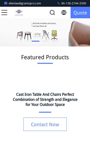 mobile interface of grantopcn.com
