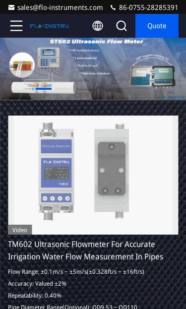 mobile interface of flo-instruments.com