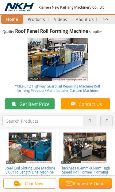 mobile interface of roofpanel-rollformingmachine.com