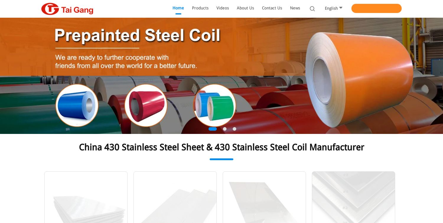 pc interface of taigangstainlesssteel.com