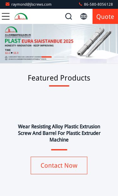 mobile interface of jlscrews.com