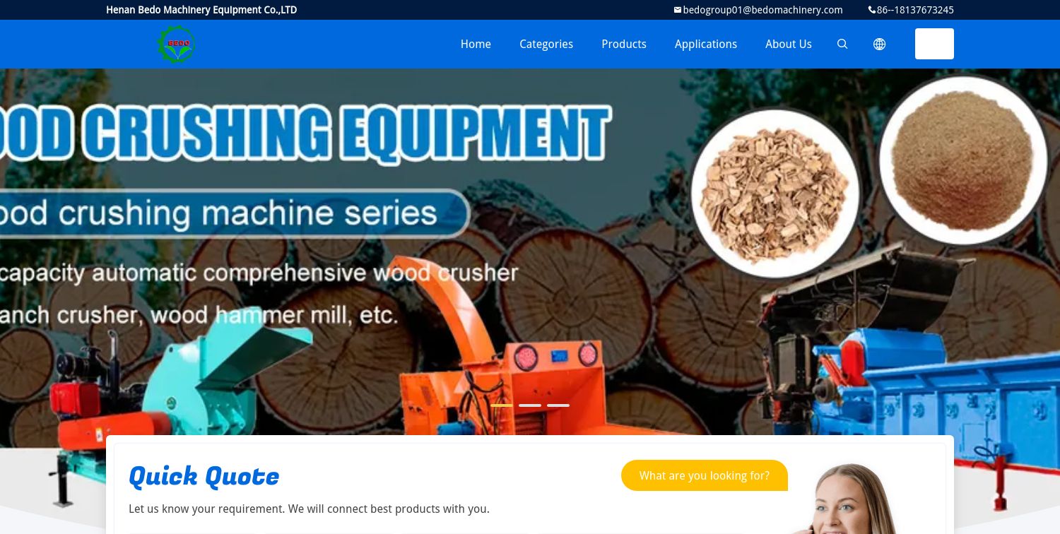 pc interface of woodchippermachines.com