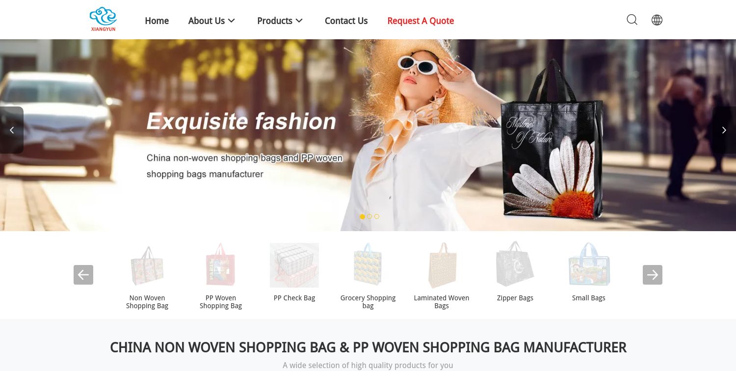 pc interface of xyshoppingbag.com