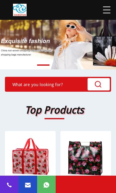 mobile interface of xyshoppingbag.com