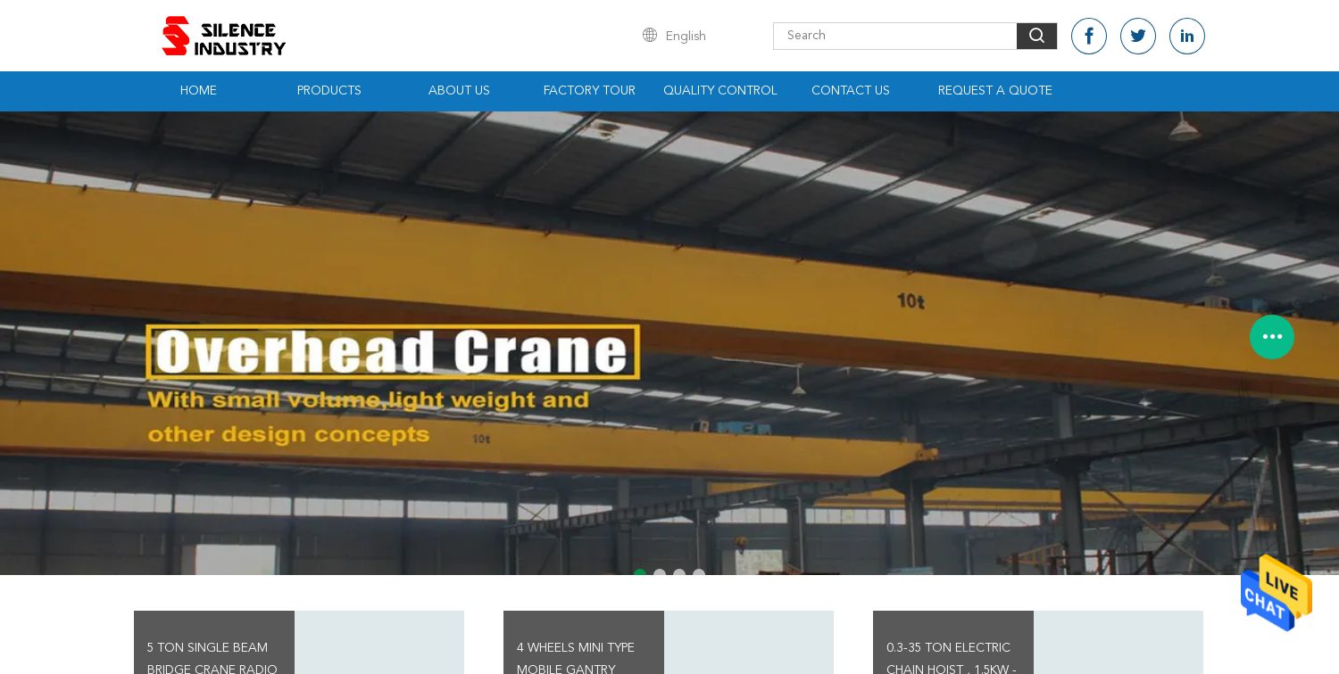 pc interface of travellingoverheadcrane.com