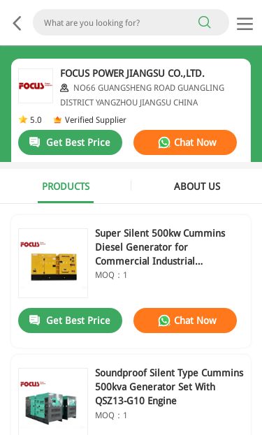 mobile interface of dieselgeneratorsset.com