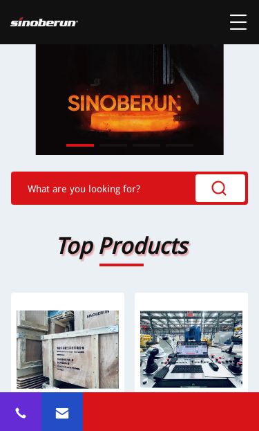 mobile interface of hydraulicforgepress.com