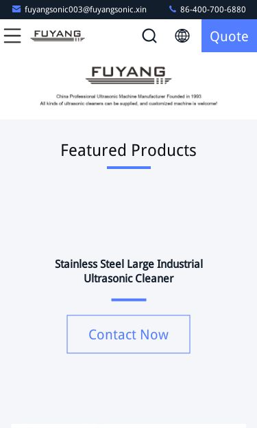 mobile interface of ultrasoniccleanerindustrial.com