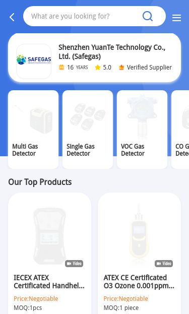 mobile interface of multi-gasdetector.com
