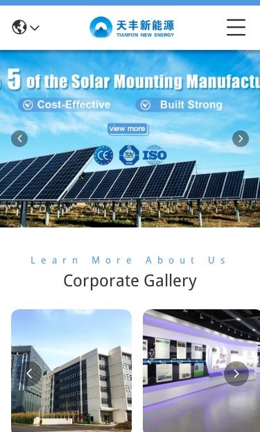 mobile interface of solar-mountingsystem.com
