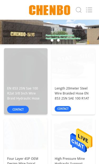 mobile interface of wirehydraulichose.com