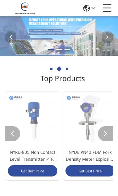 mobile interface of radar-leveltransmitter.com