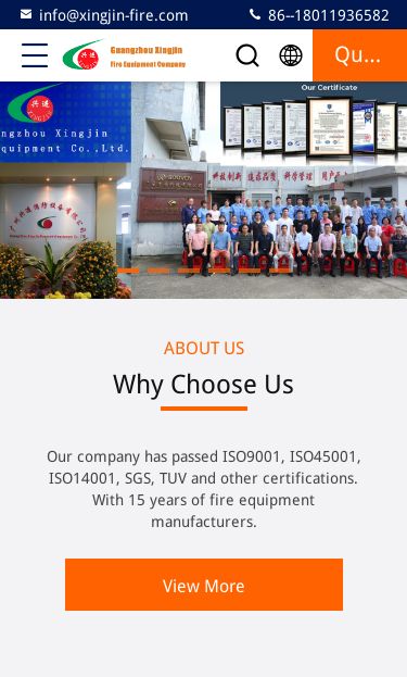 mobile interface of fm200-system.com