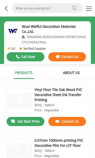 mobile interface of pvcdecorative-film.com