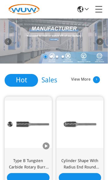mobile interface of carbiderotaryburr.com