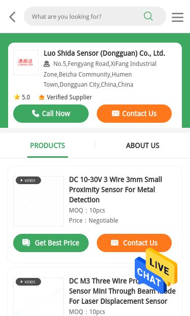 mobile interface of laserproximitysensor.com