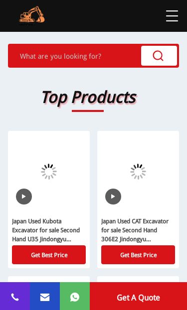 mobile interface of usedexcavatorseller.com