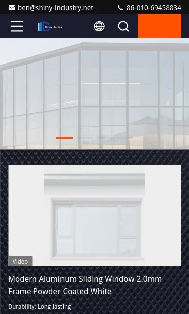 mobile interface of curtainwallwindow.com