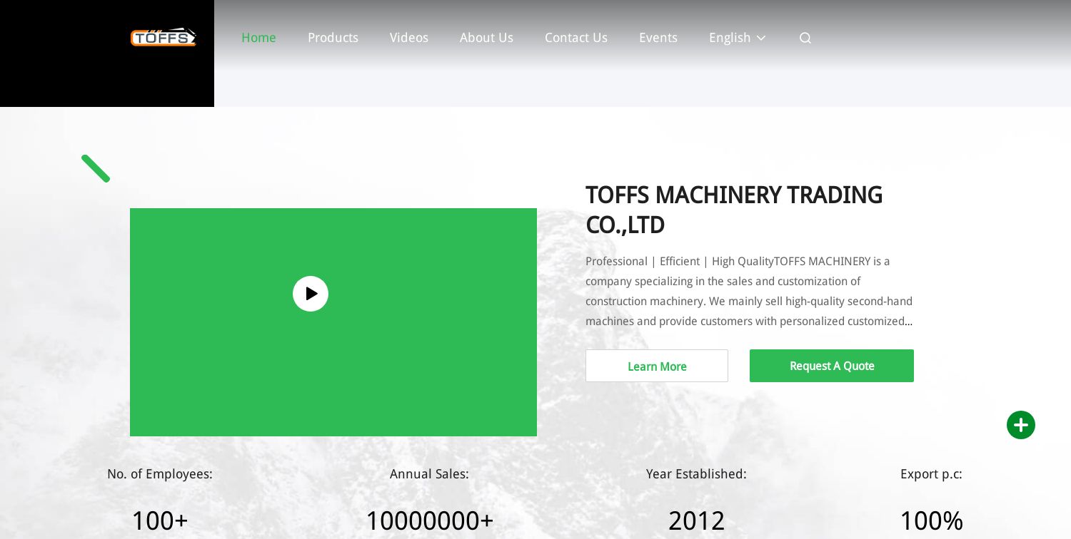 pc interface of toffsexcavator.com