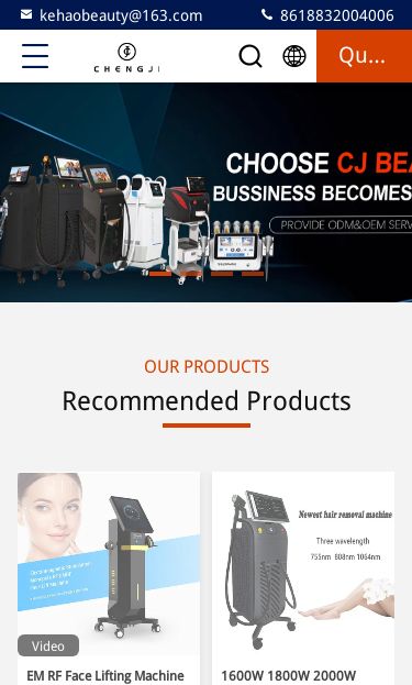 mobile interface of diodelaser-machines.com
