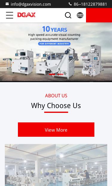 mobile interface of dgaxvision.com