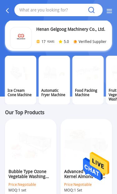 mobile interface of henangelgoogmachinery.com