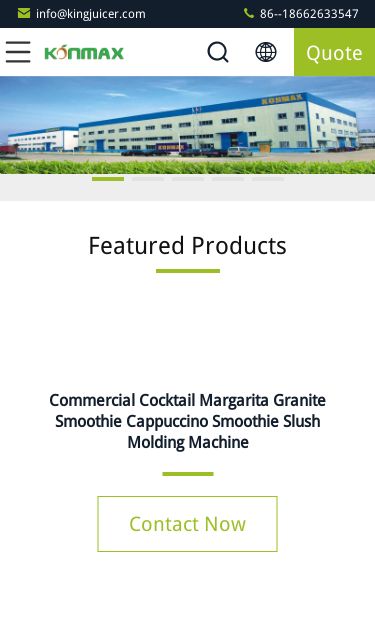 mobile interface of orange-juicer-machine.com