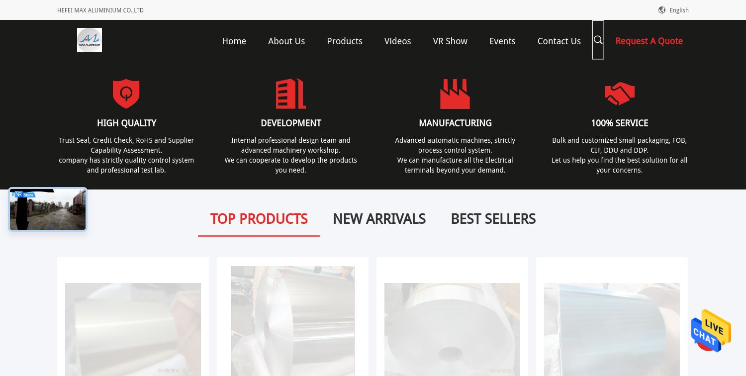 pc interface of industrialaluminumfoil.com