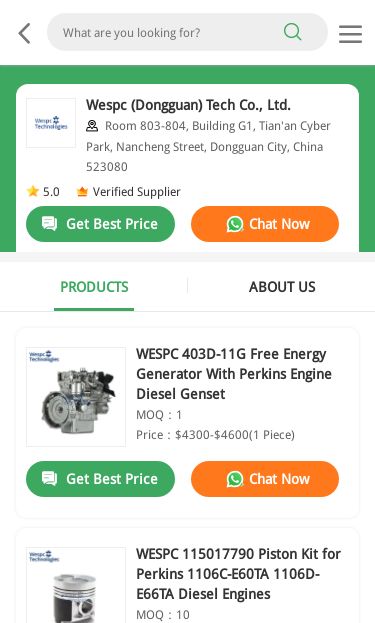 mobile interface of dieselengine-spareparts.com