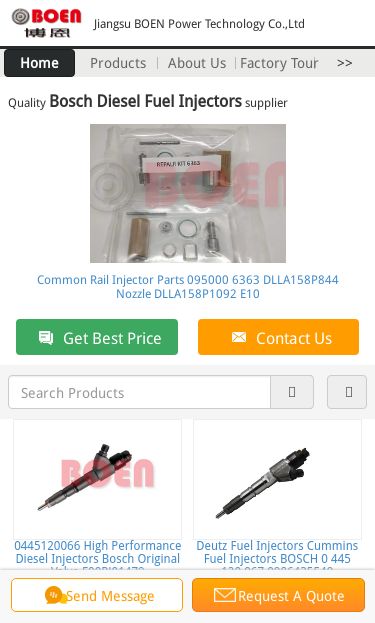 mobile interface of diesel-fuelinjectors.com