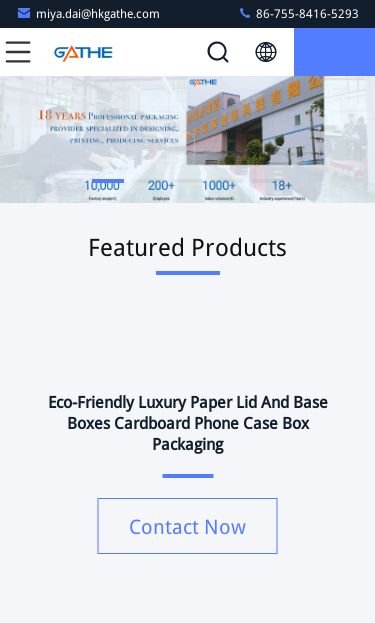 mobile interface of giftpackagebox.com