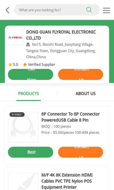 mobile interface of cable-assy.com