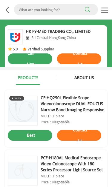 mobile interface of endoscopesmedical.com