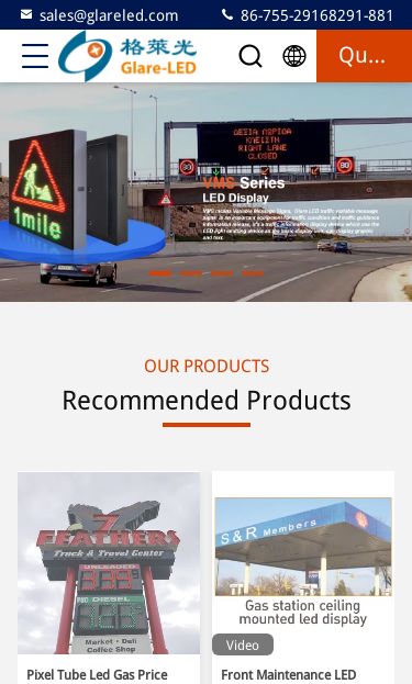 mobile interface of vms-leddisplay.com
