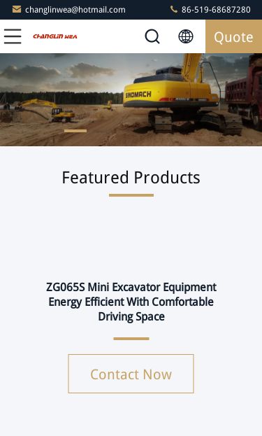 mobile interface of changlinwea.com