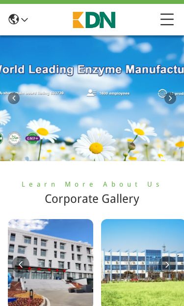 mobile interface of kdnenzymes.com