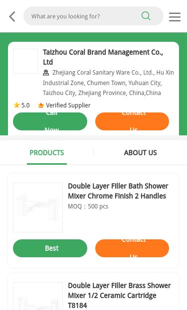 mobile interface of basinmixerfaucet.com