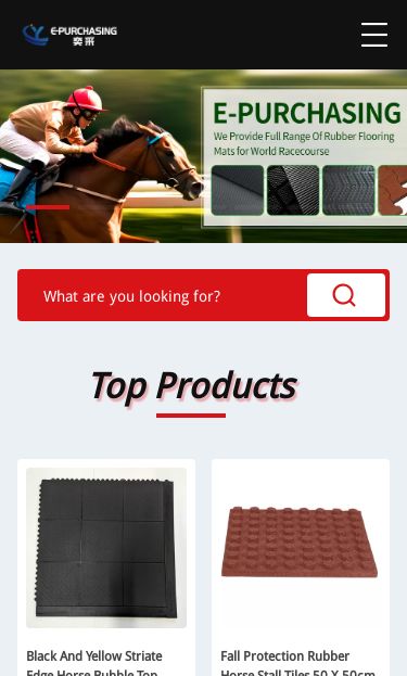 mobile interface of eprubber.com