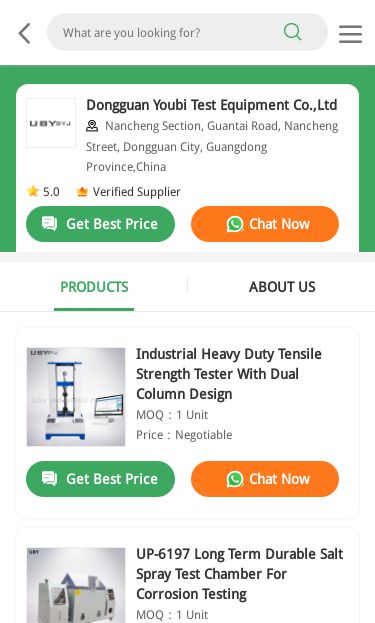 mobile interface of lab-testingequipment.com