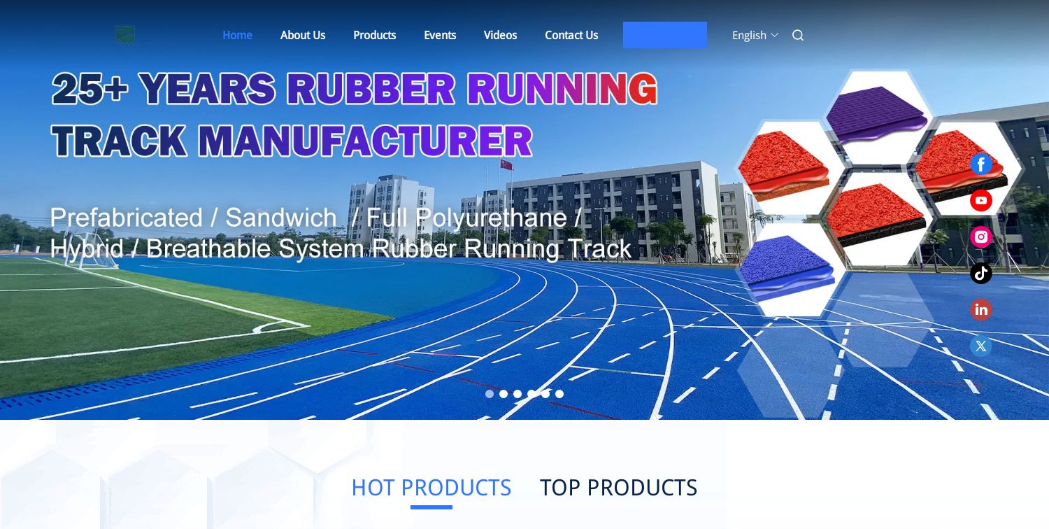 pc interface of rubberrunningtracks.com