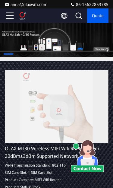 mobile interface of olaxwifi.com