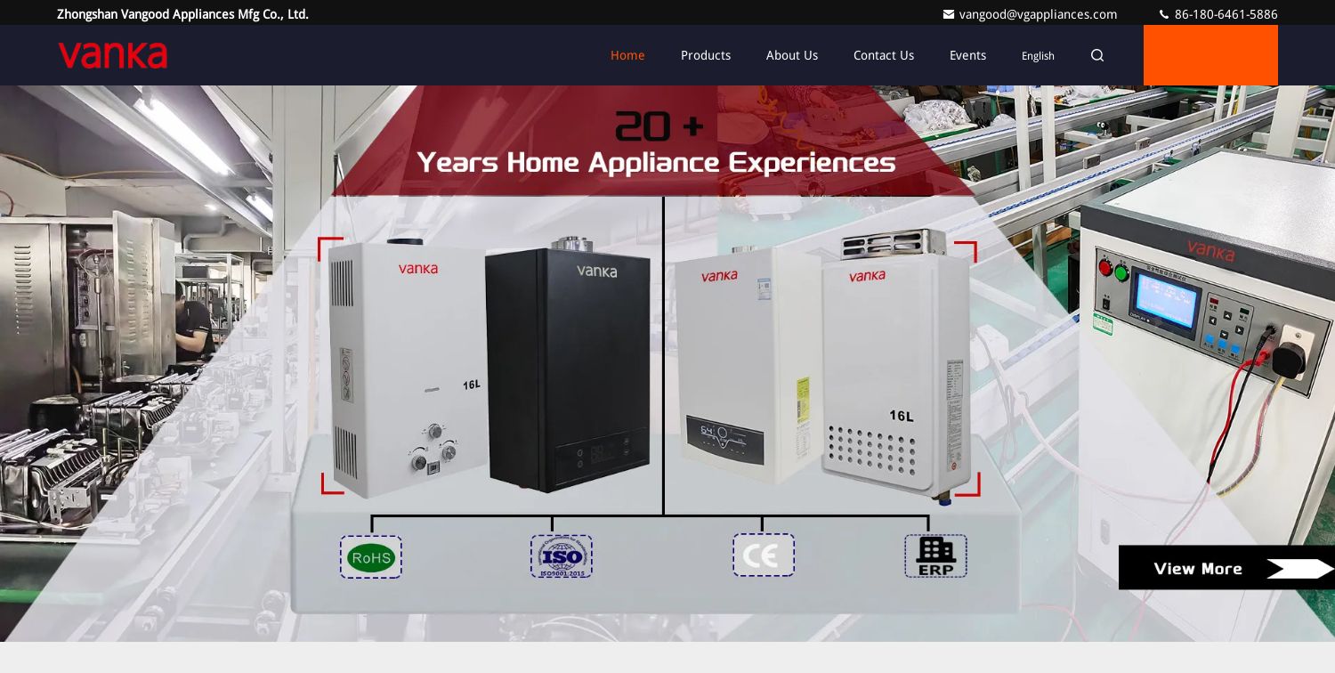 pc interface of vangoodwaterheater.com