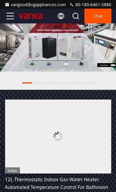 mobile interface of vangoodwaterheater.com