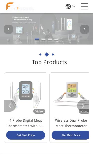mobile interface of cookthermometer.com