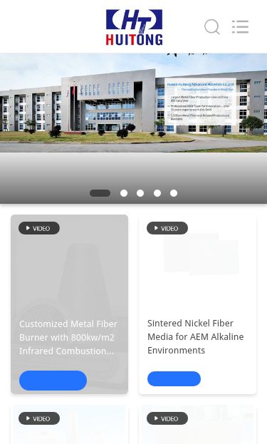 mobile interface of sinteredmetalfiber.com