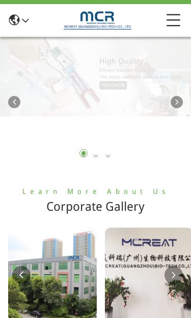 mobile interface of mcreatmedical.com