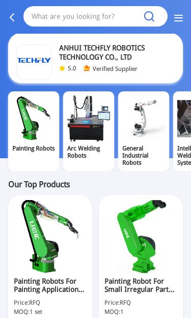 mobile interface of techflyrobot.com